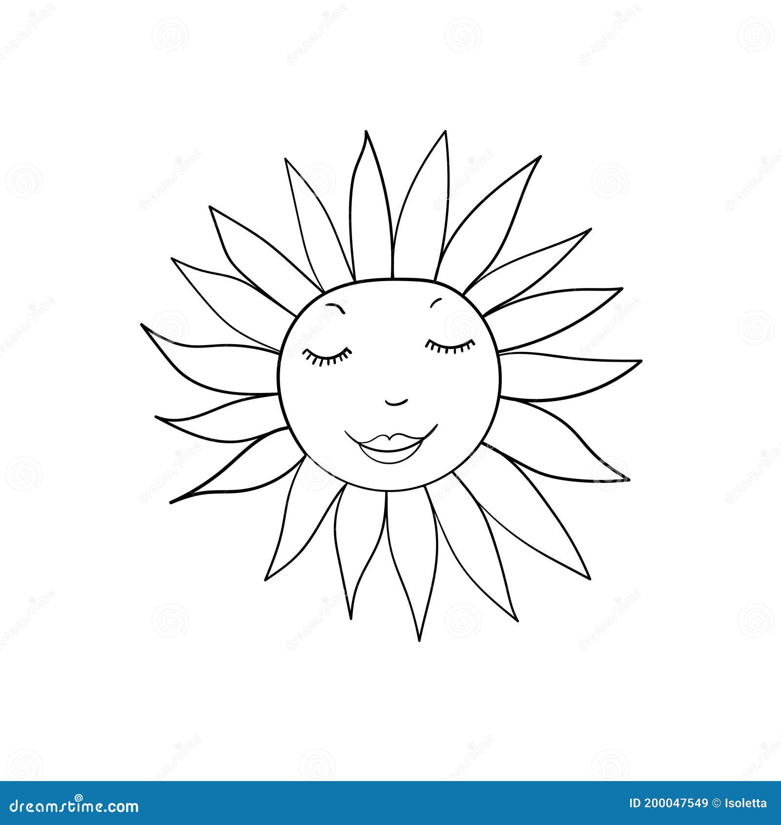 Cartoon Sun Face. Vector Illustration Stock Vector - Illustration of ...
