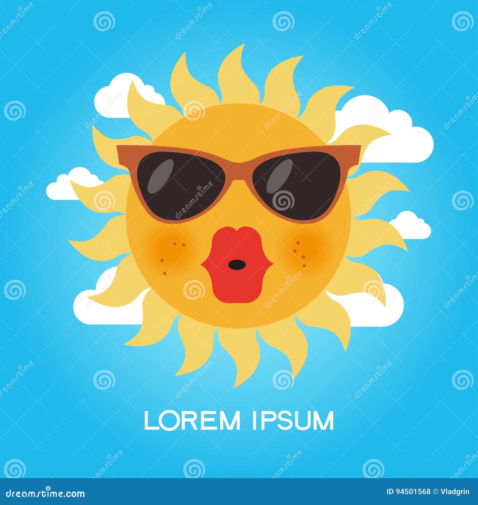 Cartoon sun in glasses stock vector. Illustration of eyewear - 94501568