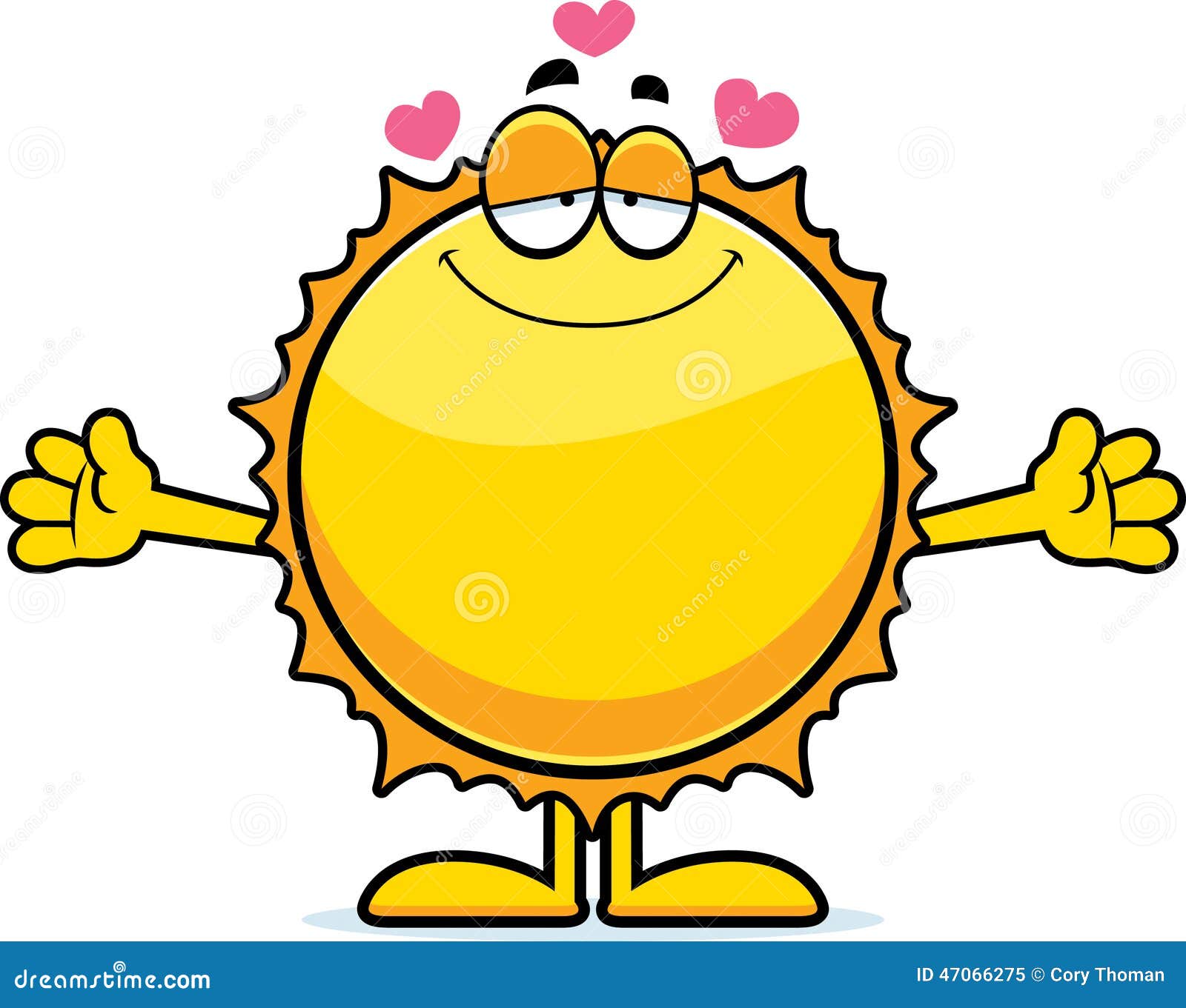 Cartoon Sun Hug stock vector. Illustration of solar, happy - 47066275