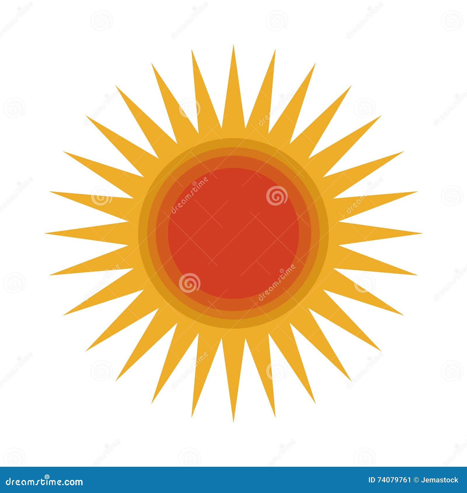 Cartoon sun icon stock illustration. Illustration of rounded - 74079761