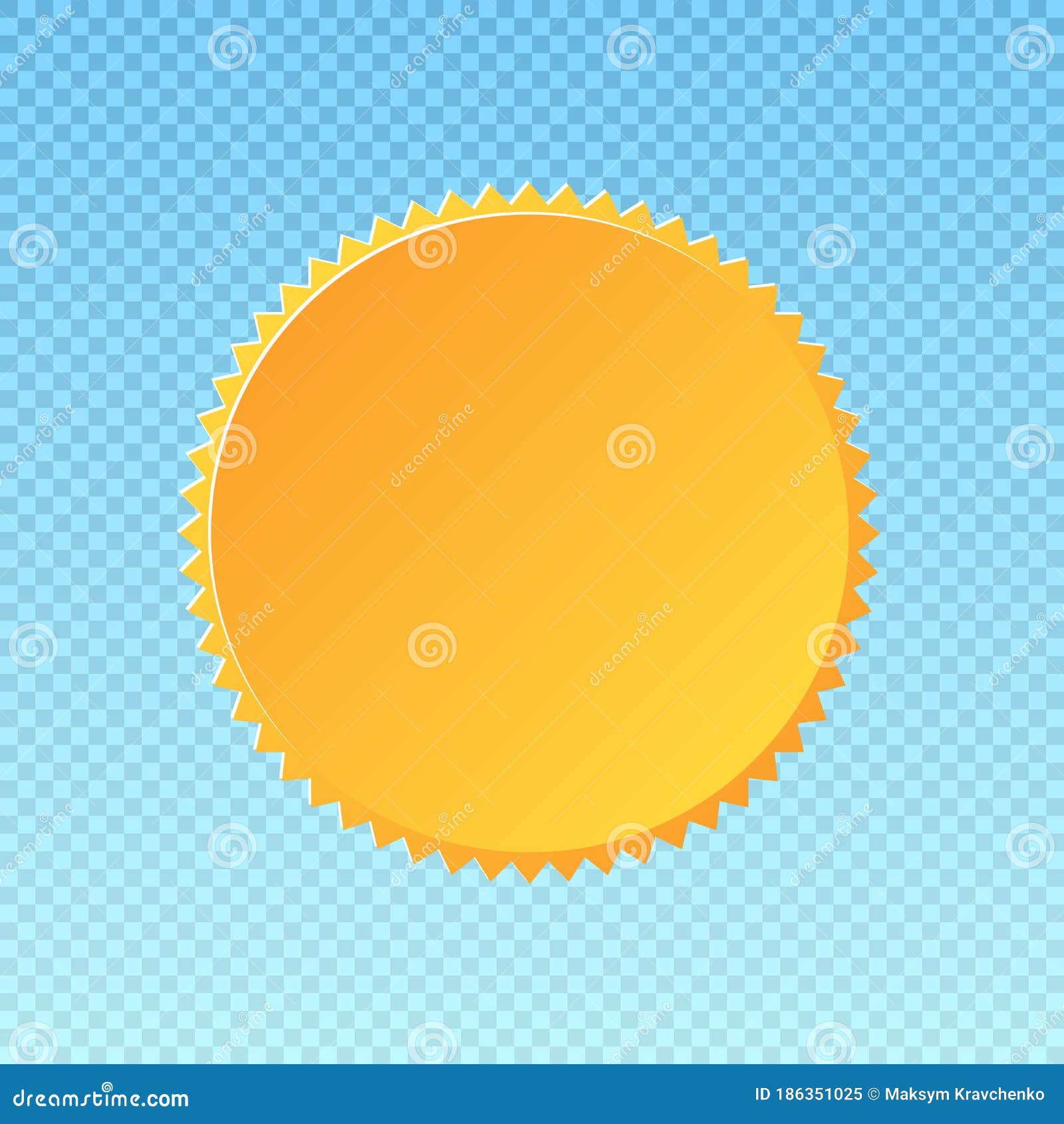 Cartoon Sun Isolated on Blue Background. Sunshine Design Stock Vector ...