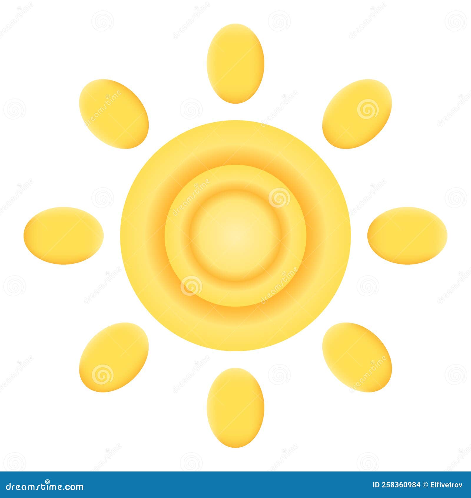 Cartoon Sun isolated stock vector. Illustration of summer - 258360984