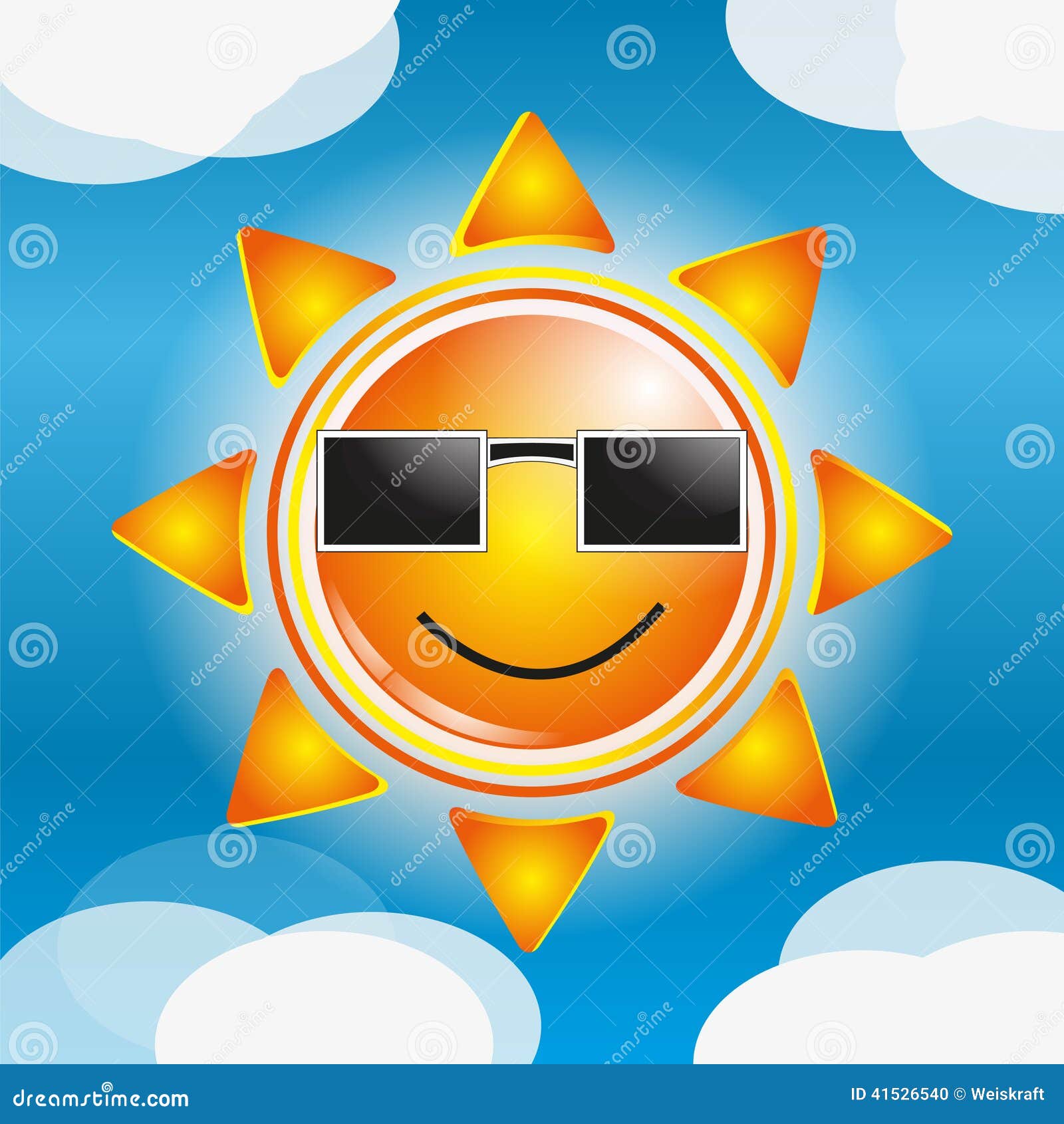 Cartoon Sun stock vector. Illustration of spring, season - 41526540