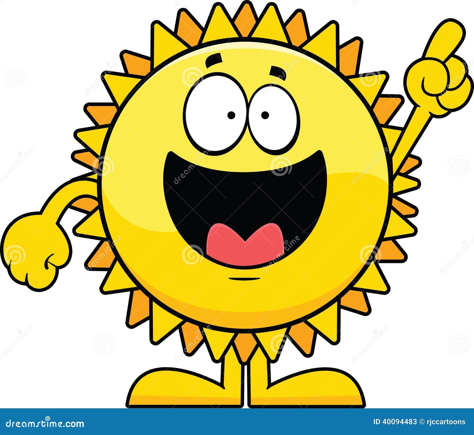 Cartoon Sun Pointing stock vector. Illustration of orange - 40094483