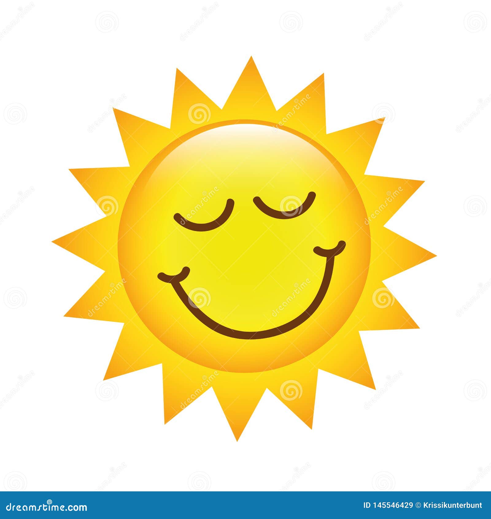 Cartoon Sun with Smiley Emoticon Stock Vector - Illustration of bright ...