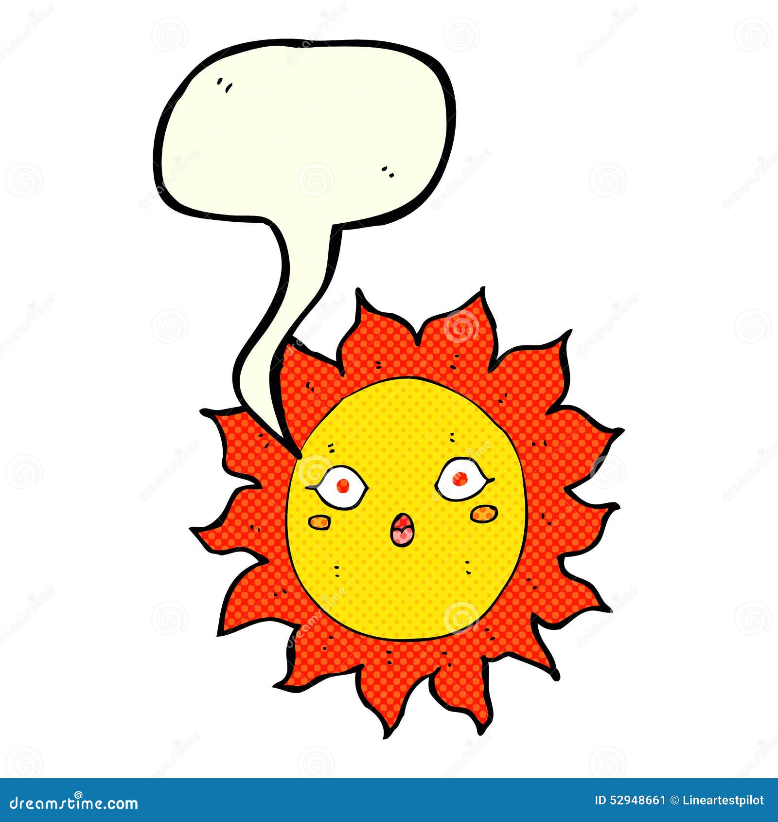 Cartoon Sun with Speech Bubble Stock Illustration - Illustration of ...