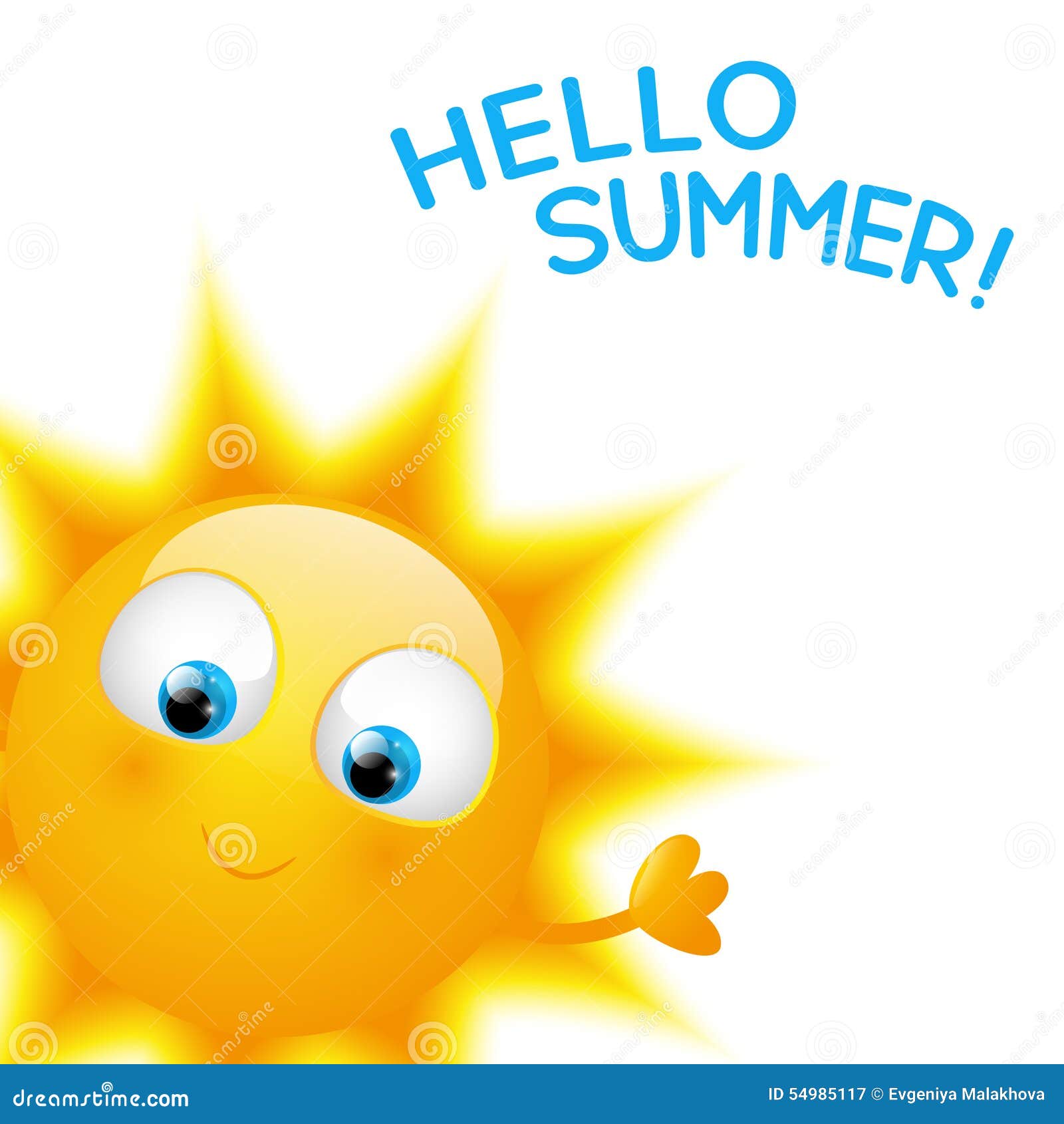 Cartoon Sun with Summer Text Stock Vector - Illustration of face ...