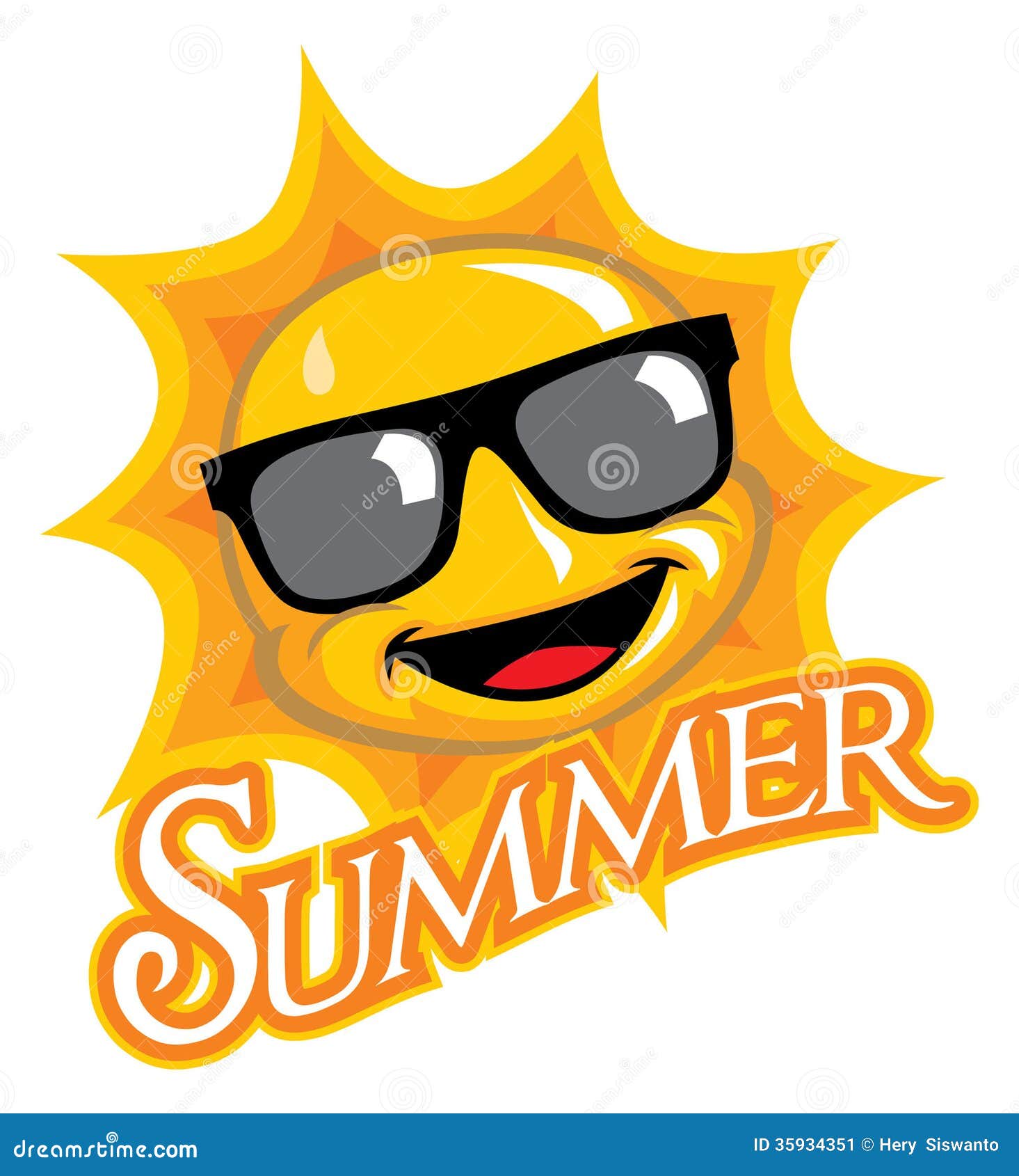 Cartoon of sunny character stock vector. Illustration of face - 35934351