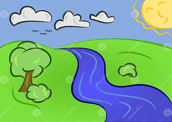 Cartoon Sunny Day stock illustration. Illustration of smiling - 13515572