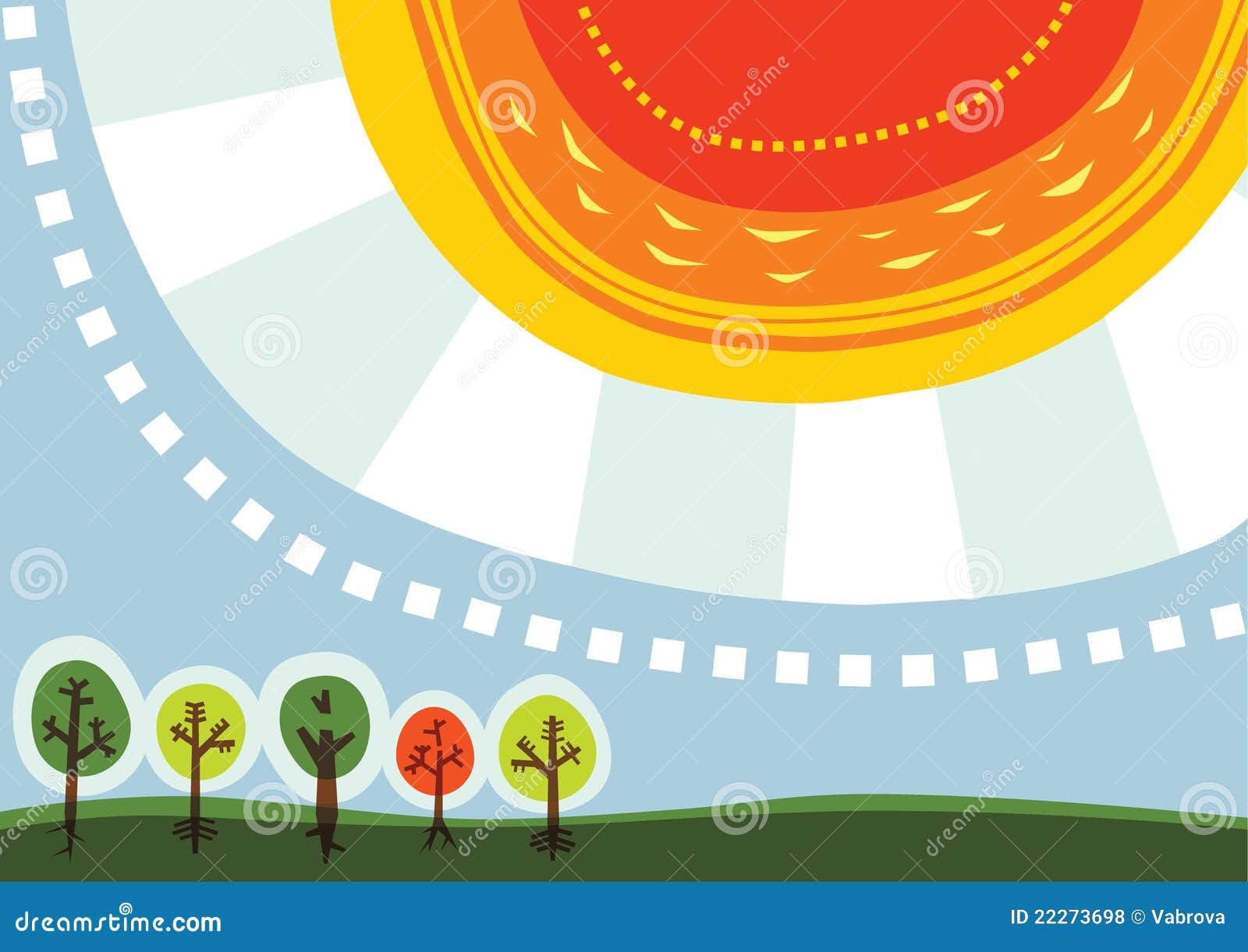 Cartoon sunny landscape stock vector. Illustration of energy - 22273698