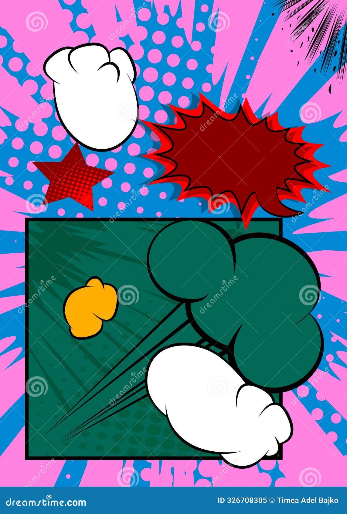 Cartoon Super Background, Comic Book Abstract Backdrop. Vector Comics ...