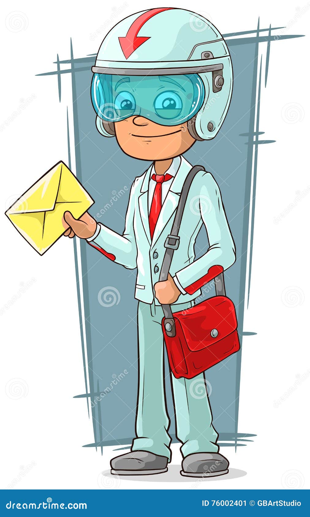 Super Delivery Man Over The Night City. Flat Cartoon Vector Color Icon ...