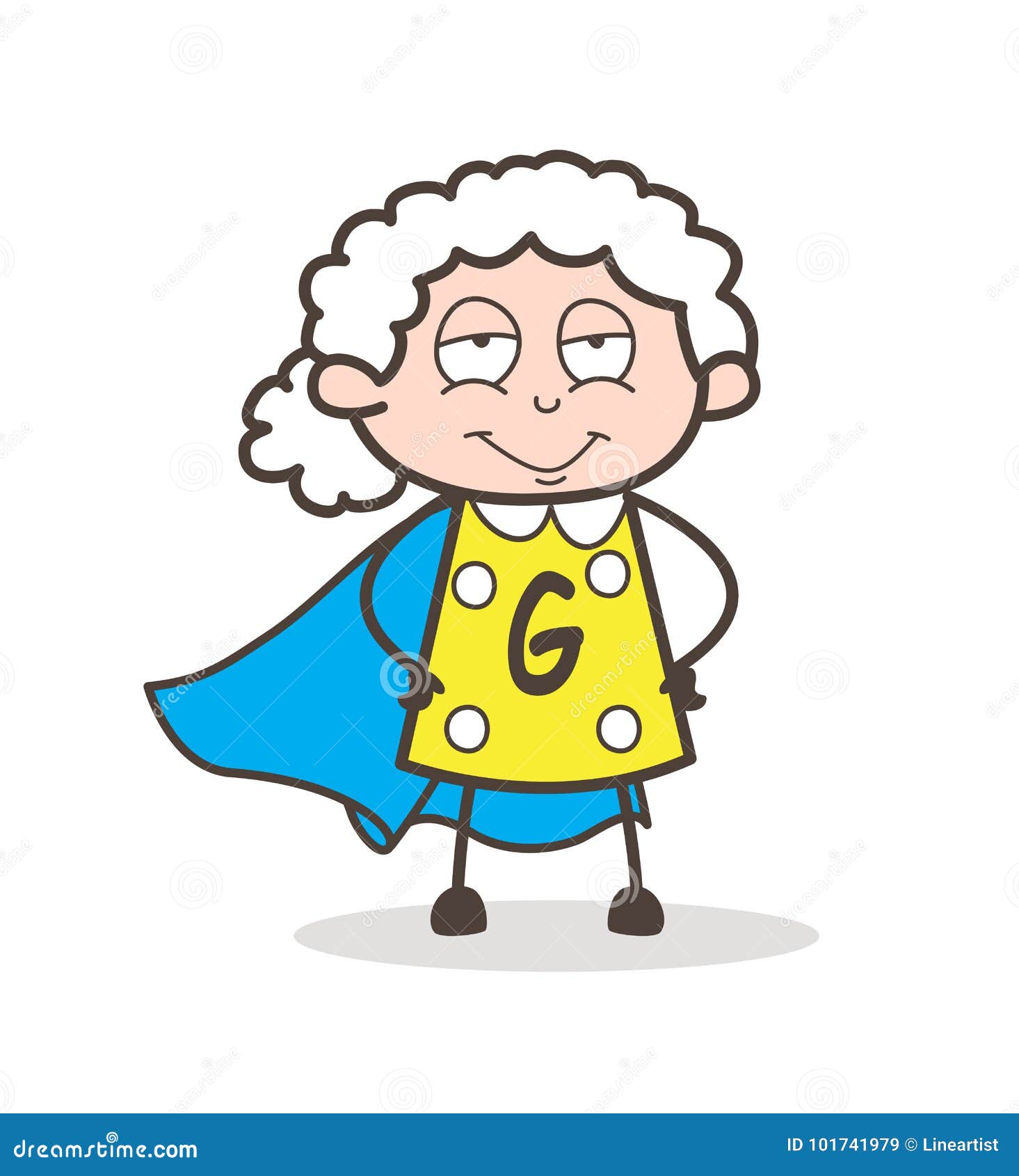 Cartoon Super-Granny Character Vector Royalty-Free Stock Photo ...