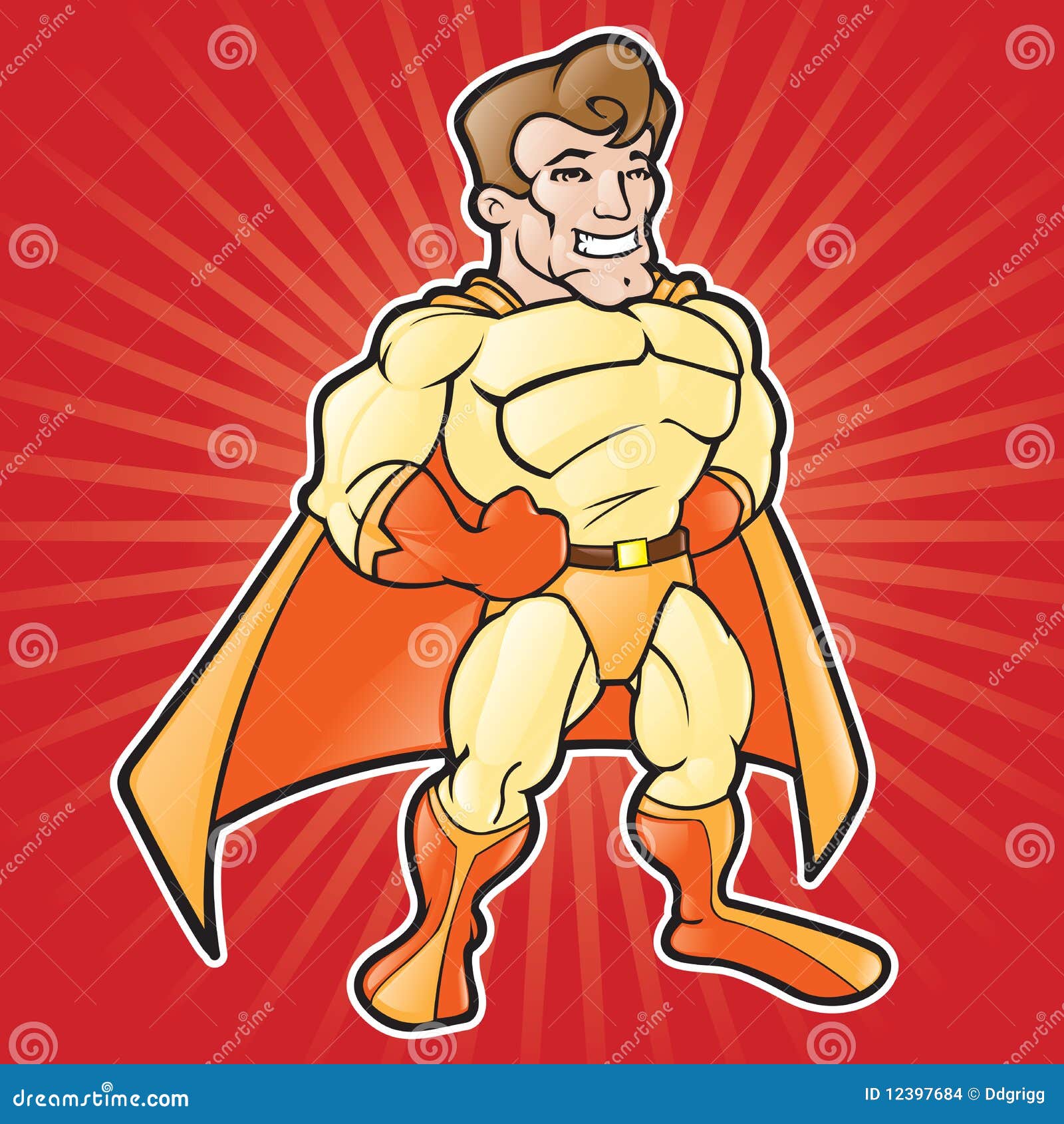Cartoon Super Hero stock vector. Illustration of starburst - 12397684