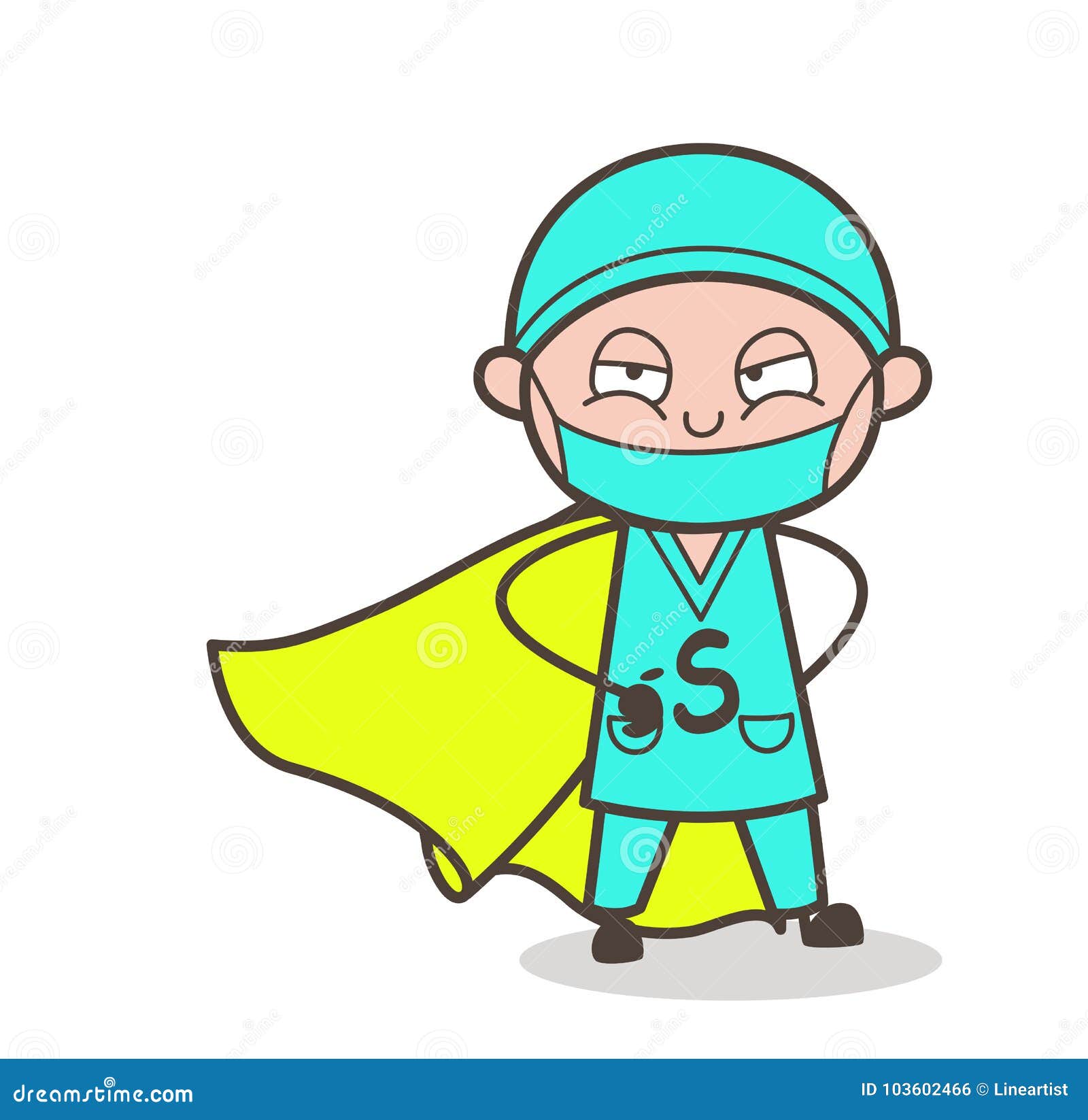 Cartoon Super-Hero Surgeon Vector Character Stock Illustration ...