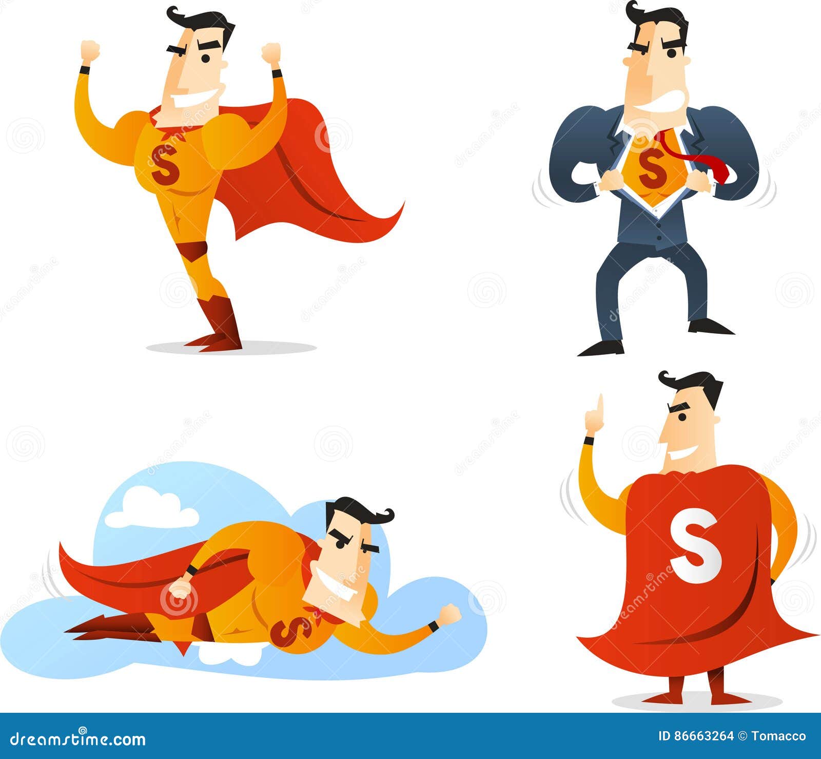 Cartoon Superhero Action Set 1 Editorial Stock Image - Illustration of ...