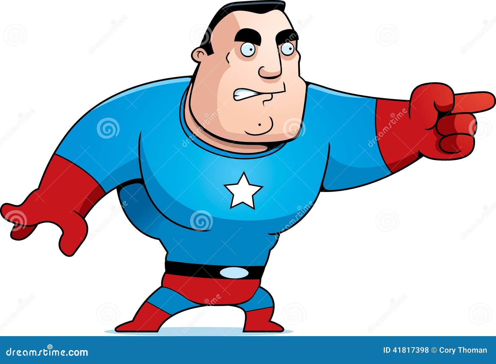 Cartoon Superhero Angry stock vector. Illustration of pointing - 41817398