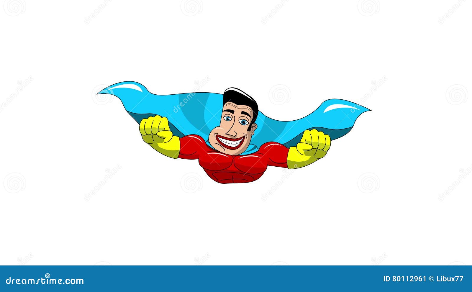 Cartoon Superhero Flying Isolated Animation Stock Video - Video of ...
