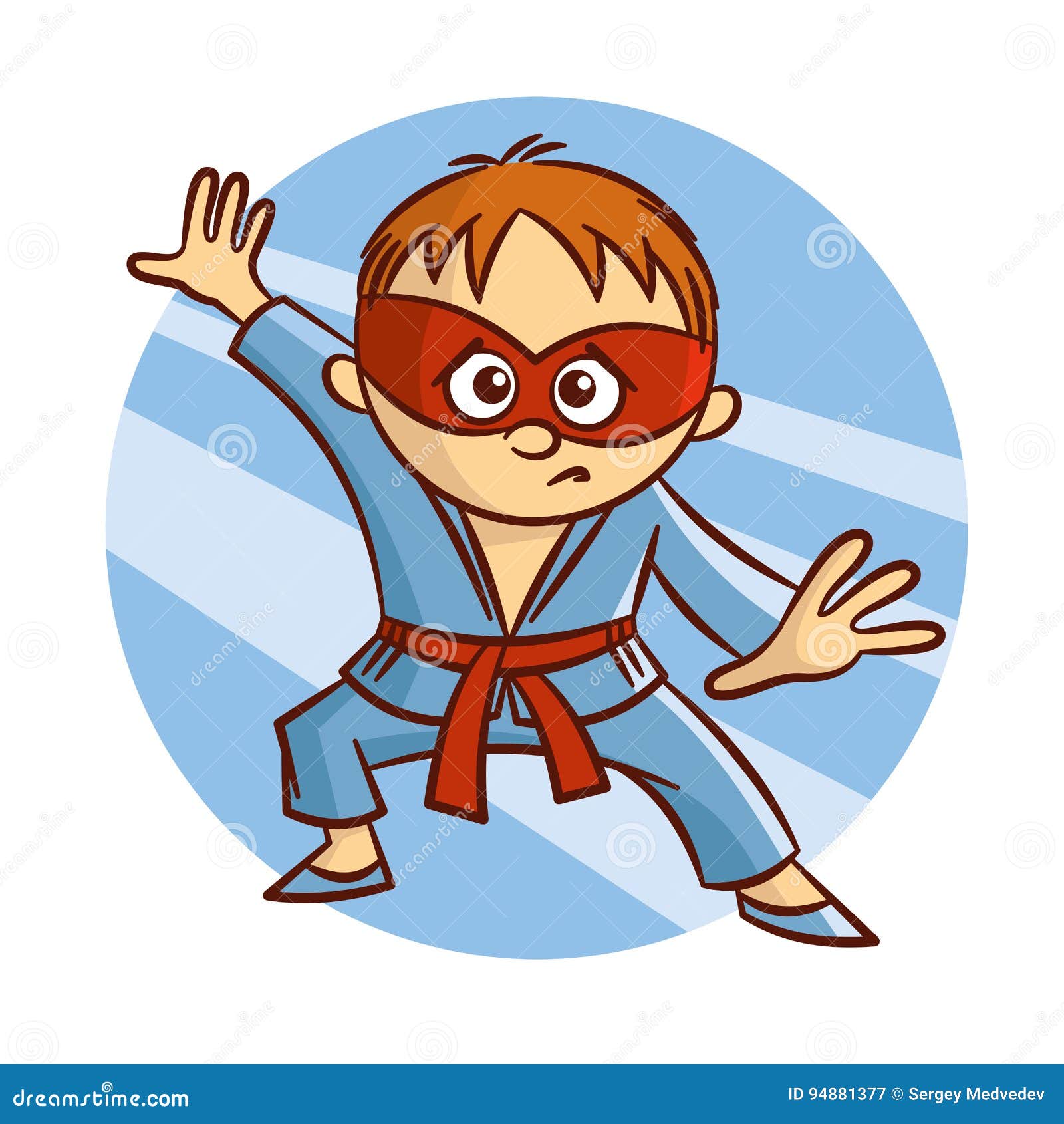 Cartoon Superhero Karate Boy Stock Illustration - Illustration of ...