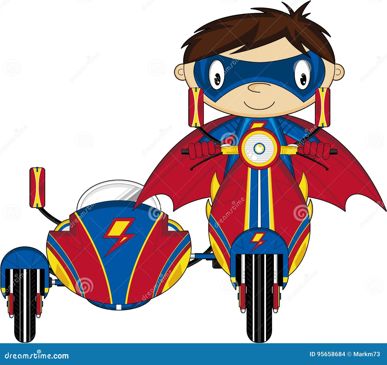 Cartoon Superhero Riding Scooter Stock Vector - Illustration of ...
