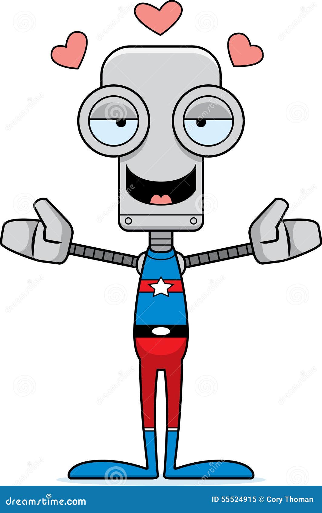 Cartoon Superhero Robot Hug Stock Vector - Illustration of tights, hero ...