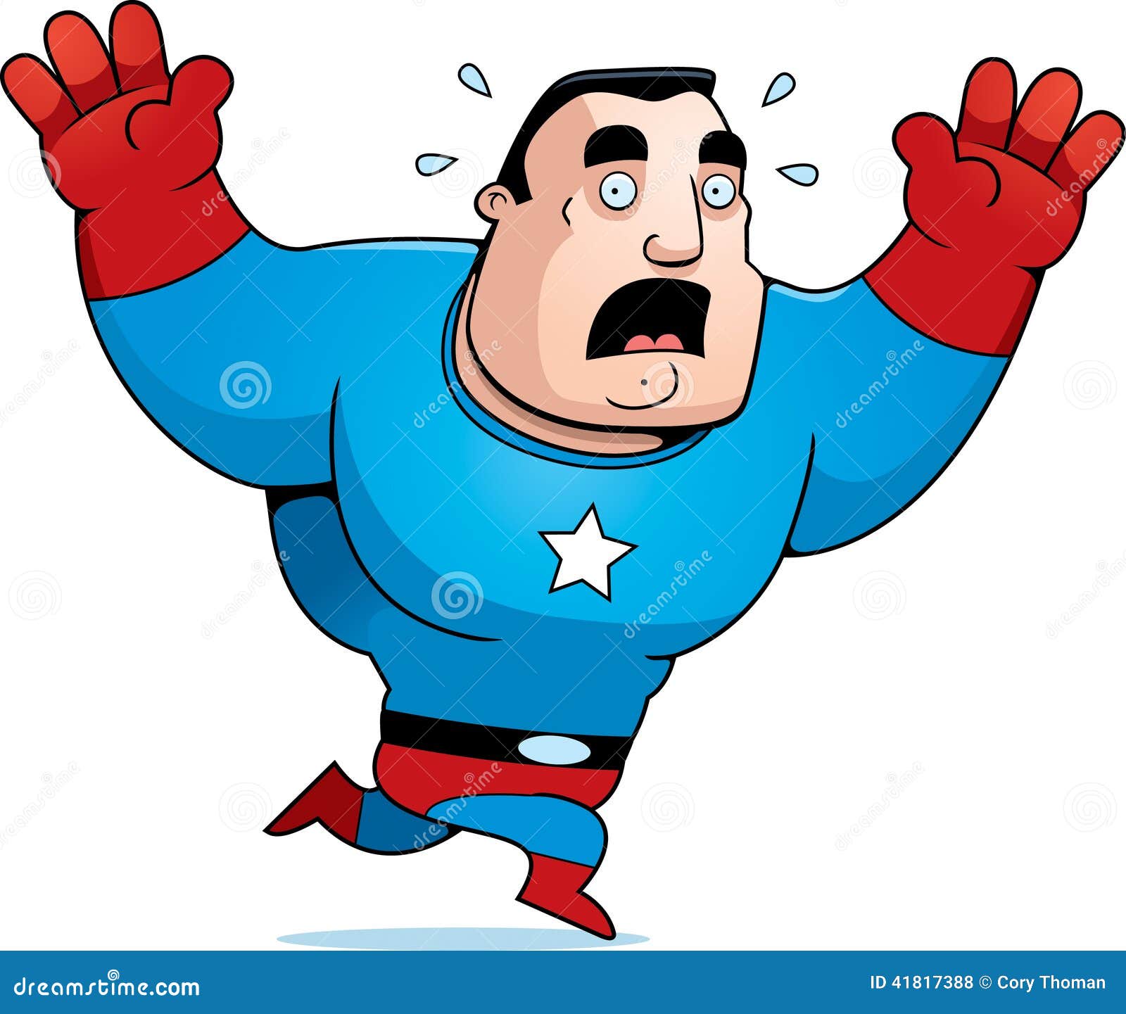 Scared Man Running Cartoon