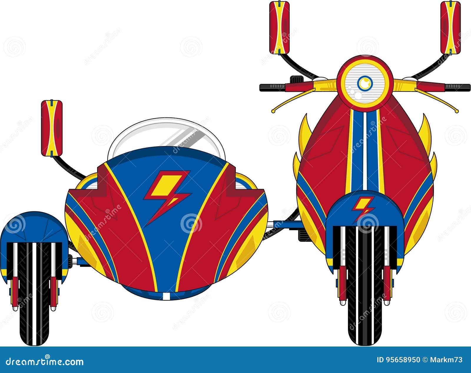 Cartoon Superhero Scooter stock vector. Illustration of wheels - 95658950