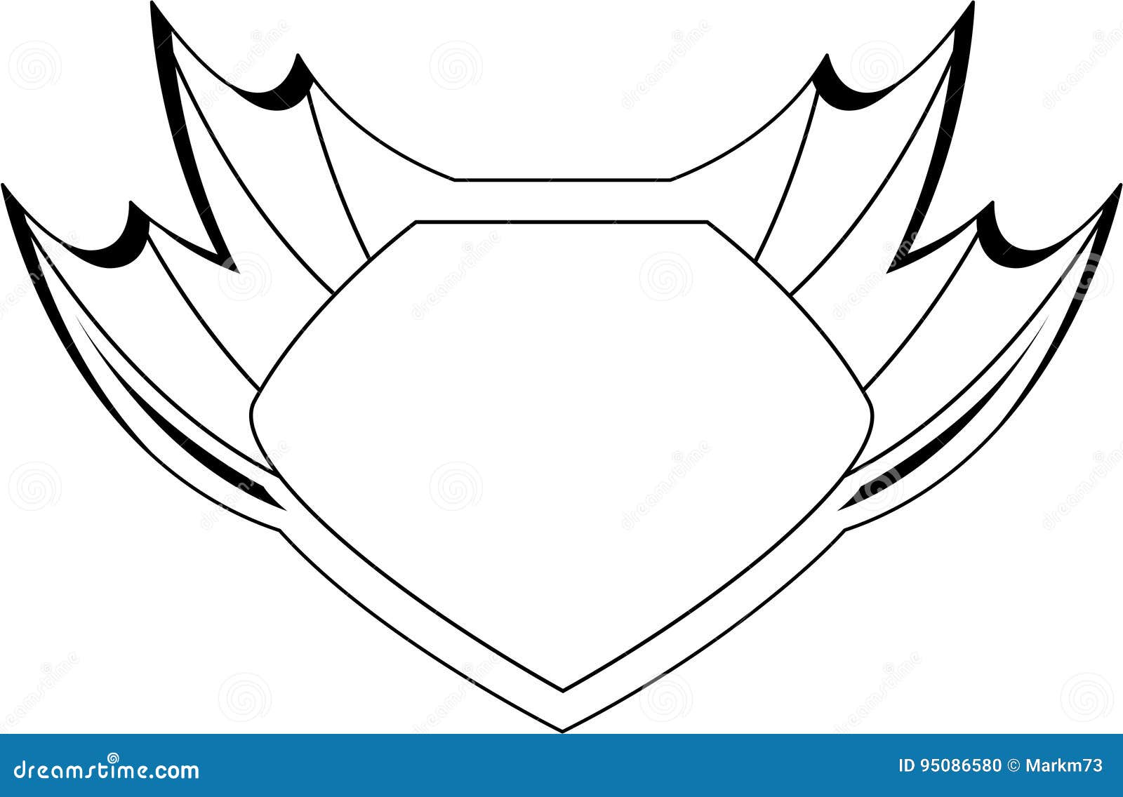 Cartoon Superhero Shield stock vector. Illustration of super - 95086580