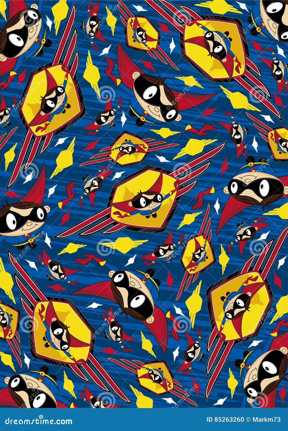 Cartoon Superhero Shield Pattern Stock Vector - Illustration of icon ...