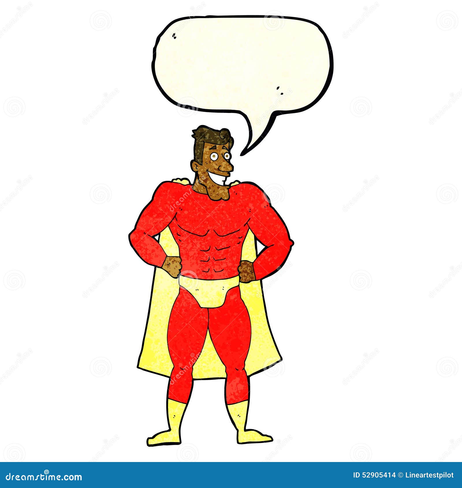 Cartoon Superhero with Speech Bubble Stock Illustration - Illustration ...