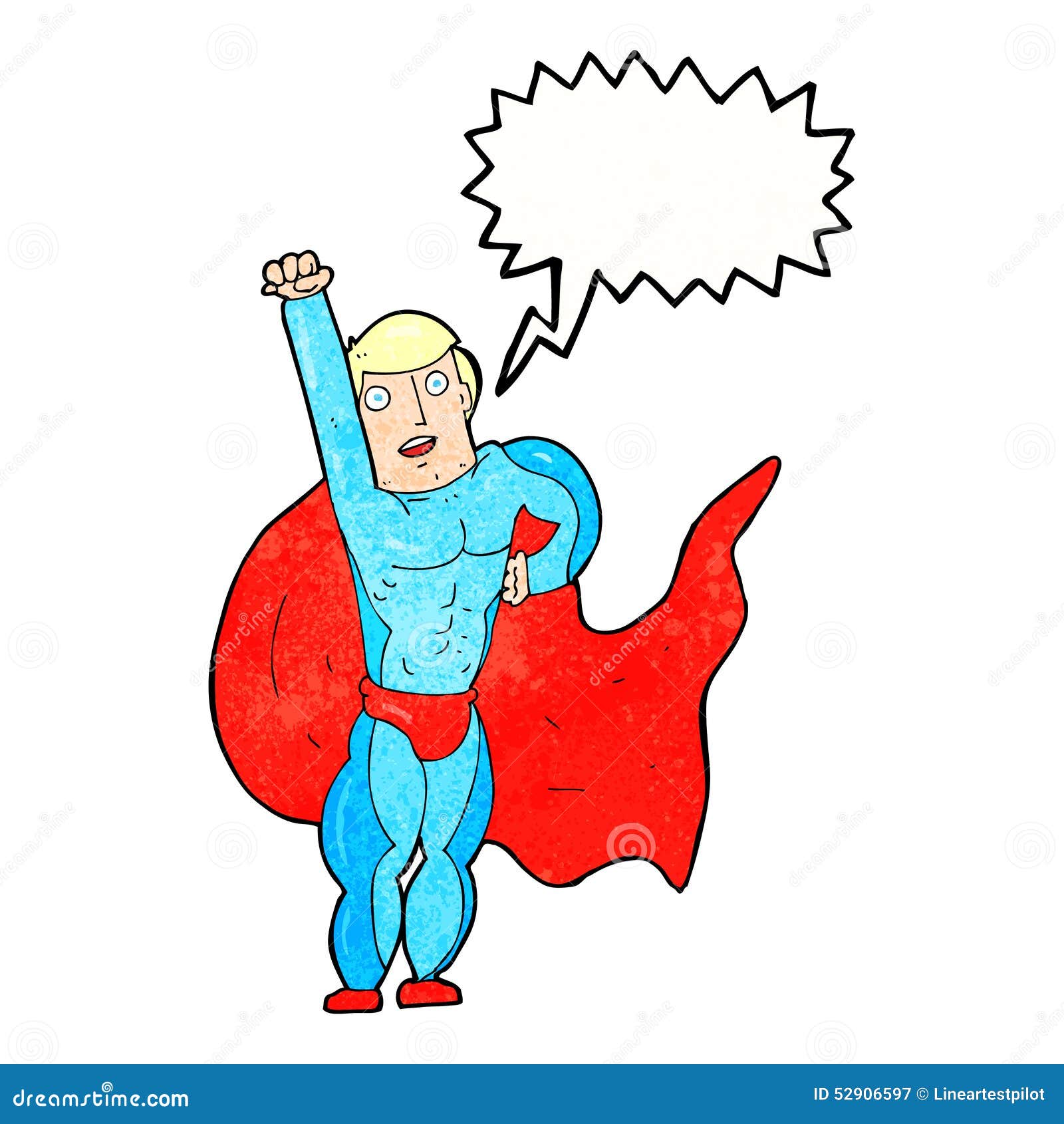 Cartoon Superhero with Speech Bubble Stock Illustration - Illustration ...