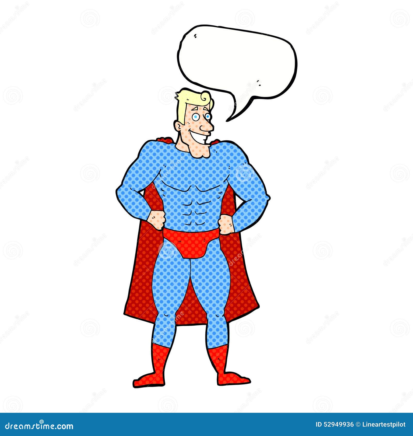 Cartoon Superhero with Speech Bubble Stock Illustration - Illustration ...