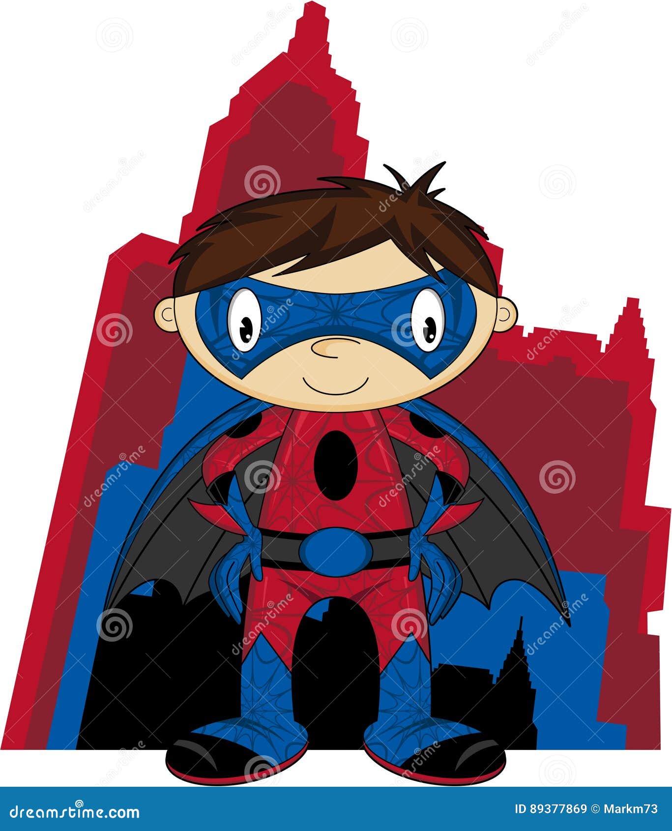 Cute Superhero Cartoon Pop Art Illustration | CartoonDealer.com #226019911