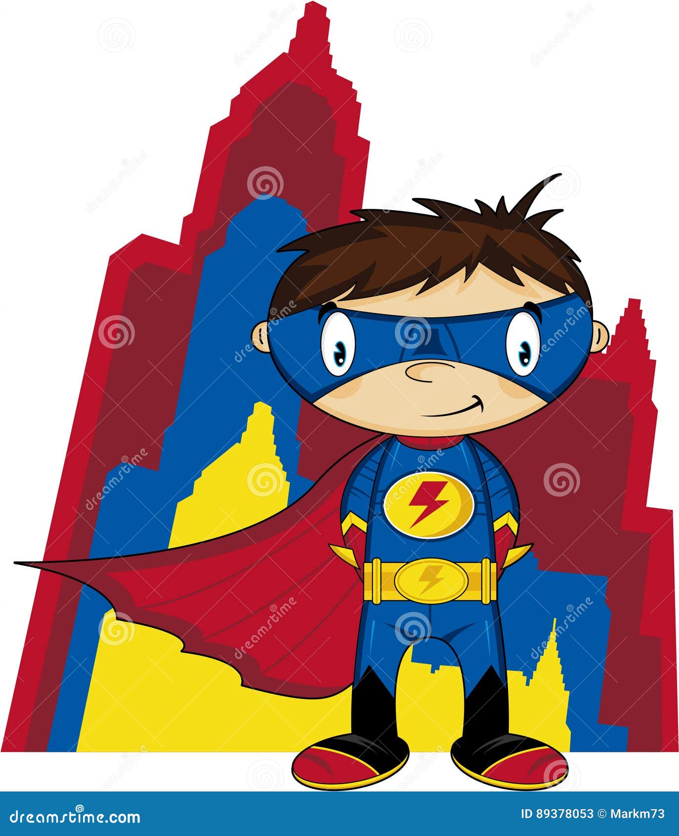 Cartoon Superhero stock vector. Illustration of super - 89378053