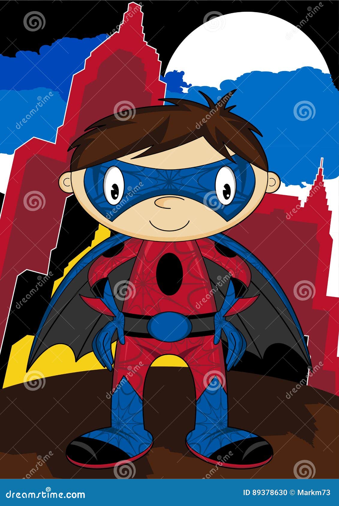 Cartoon Superhero stock vector. Illustration of hero - 89378630