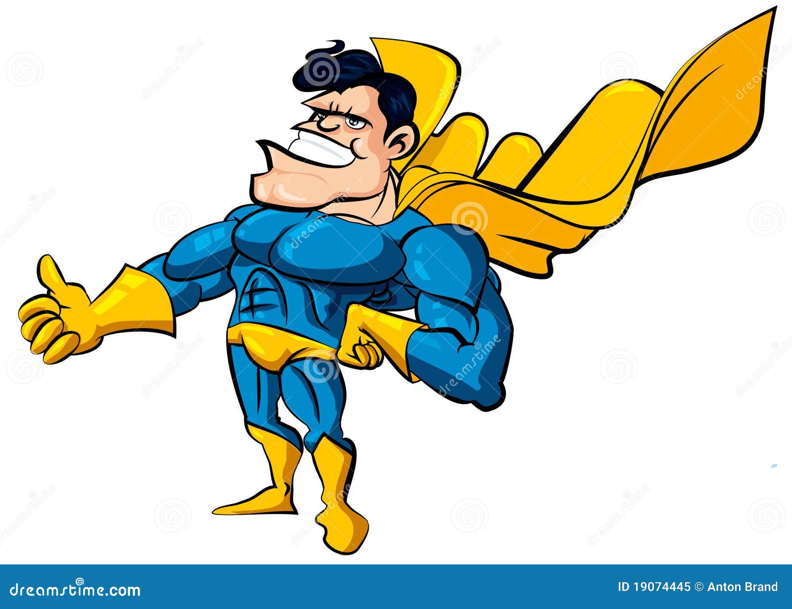 Cartoon Superman with Huge Chest Stock Vector - Illustration of action ...