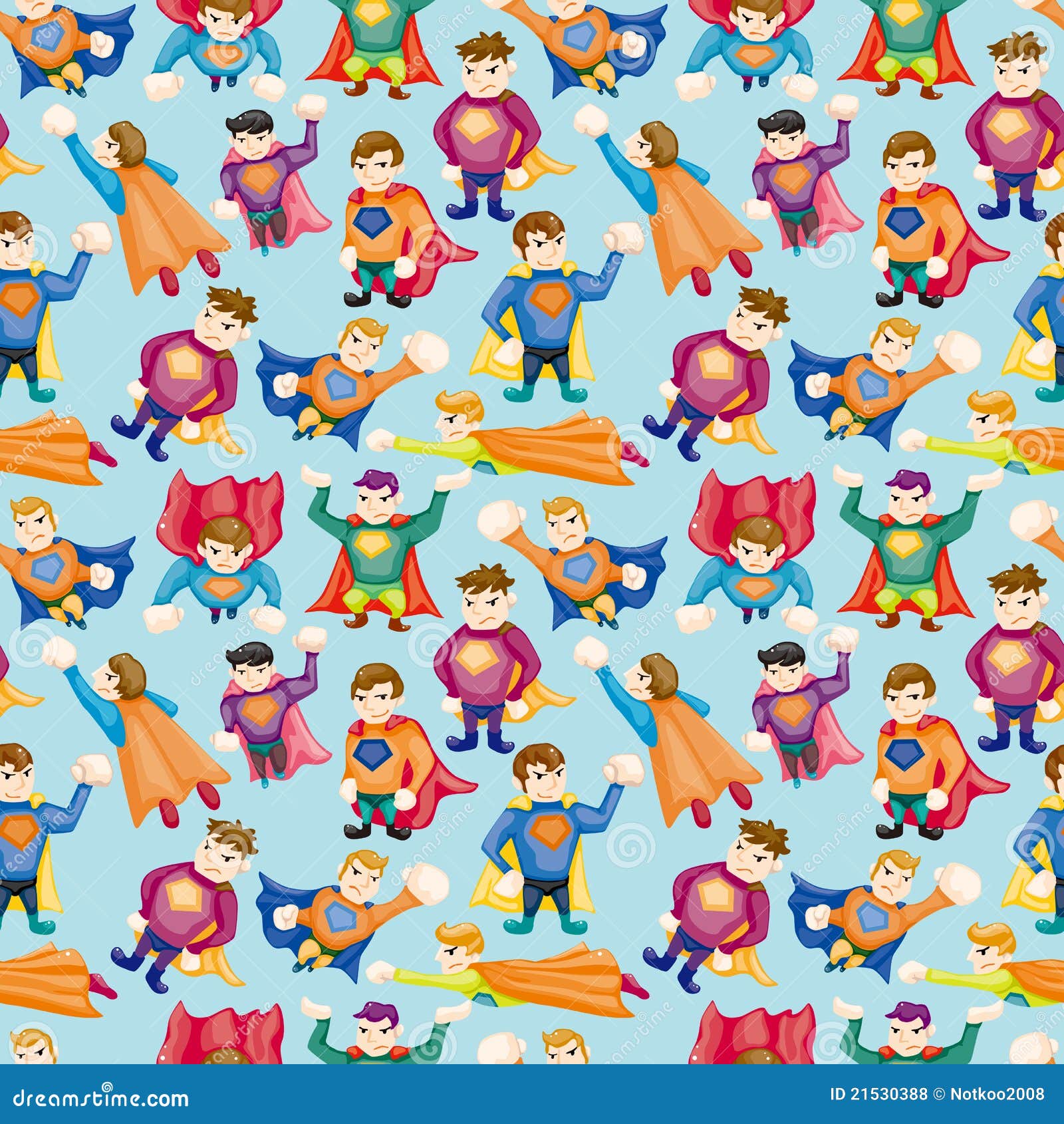 Cartoon Superman Seamless Pattern Stock Vector - Illustration of ...