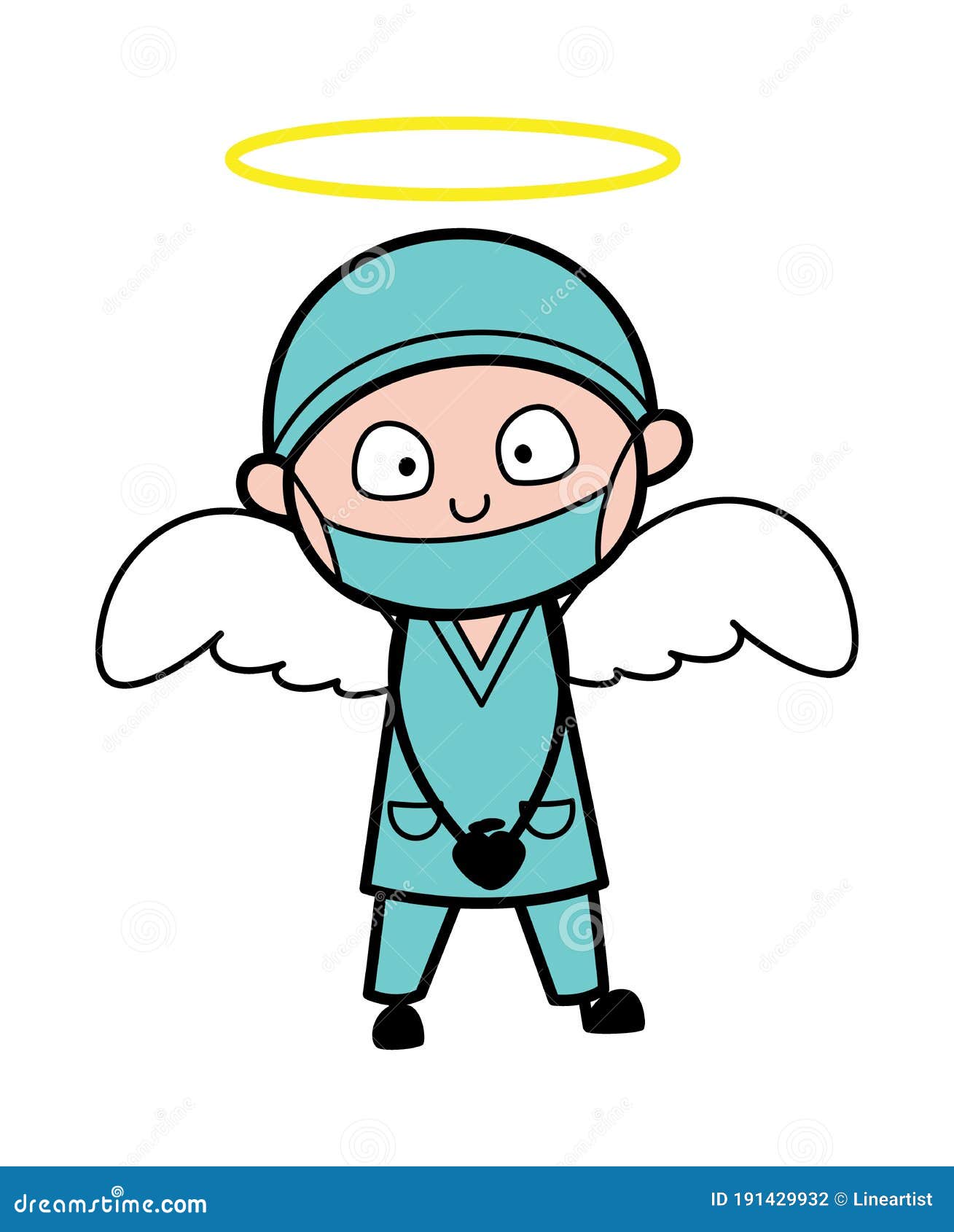 Cartoon Surgeon in Angel Costume Stock Illustration - Illustration of ...