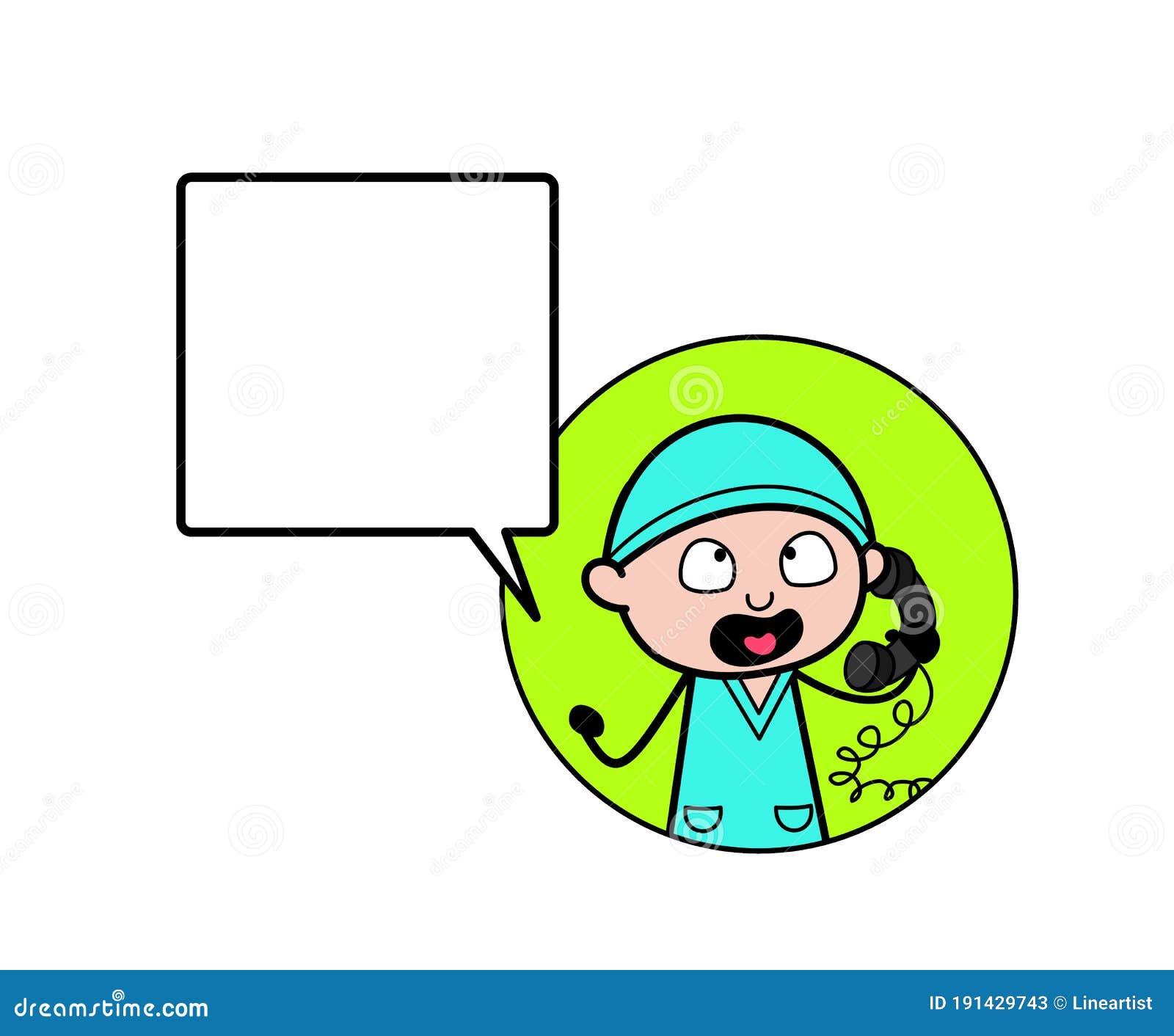 Cartoon Surgeon Calling on Cell Phone Stock Illustration - Illustration ...