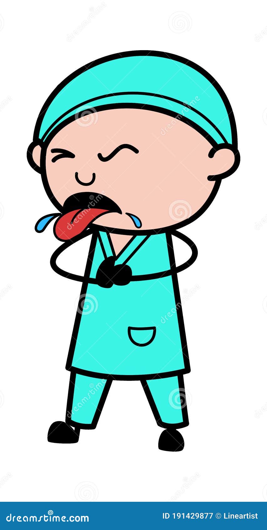 Cartoon Surgeon Choking stock illustration. Illustration of clinical ...