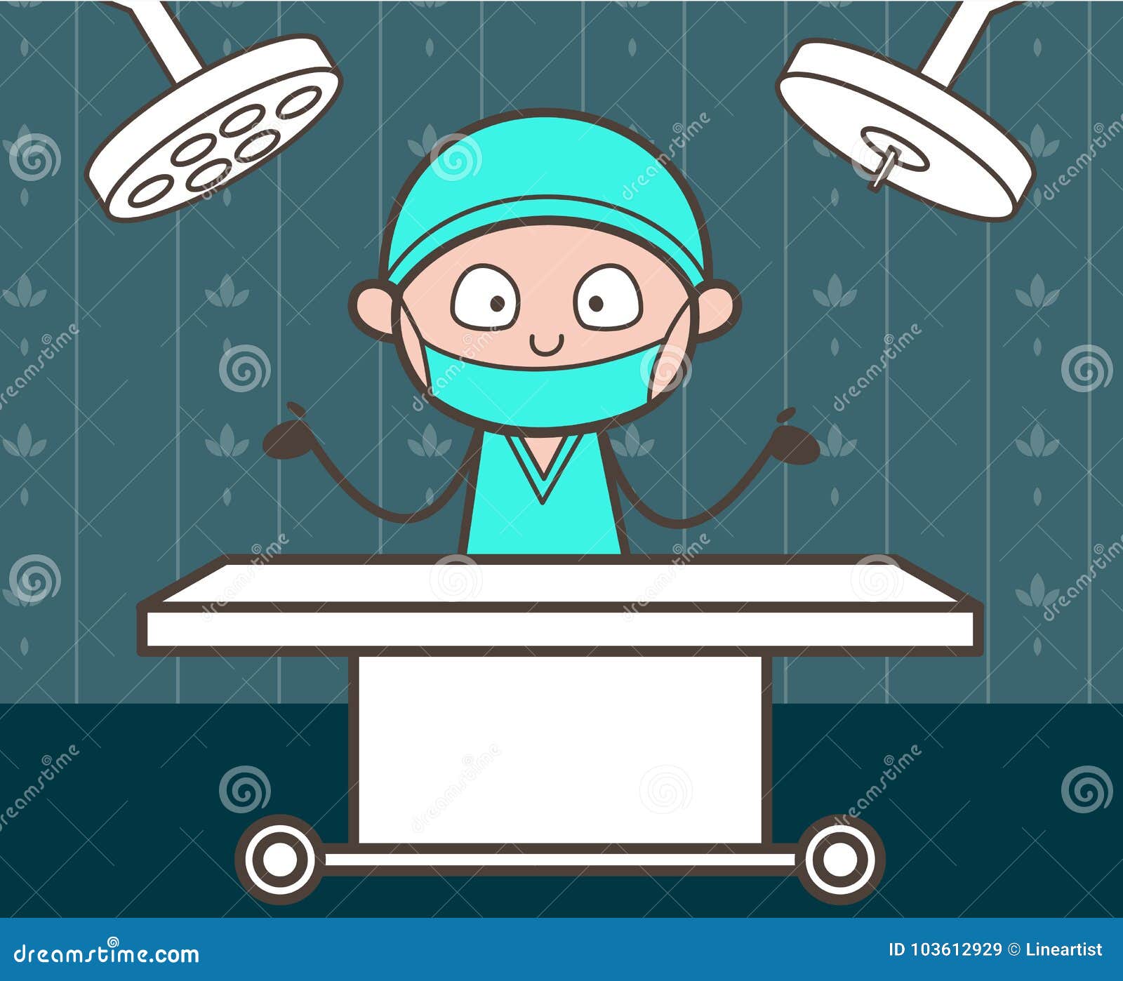 Cartoon Surgeon in Operation Room Vector Stock Illustration ...