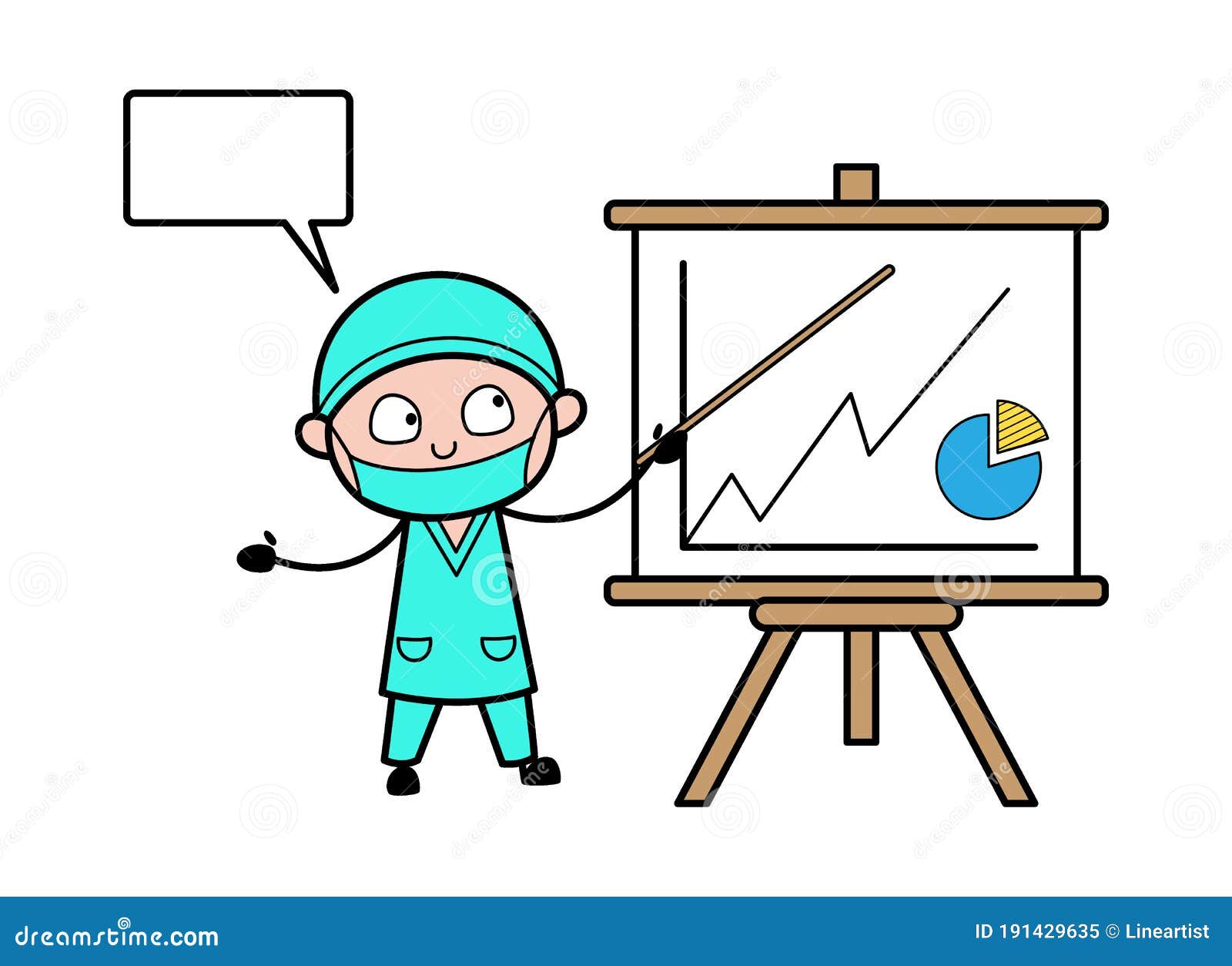 Cartoon Surgeon with Presentation Baord Stock Illustration ...