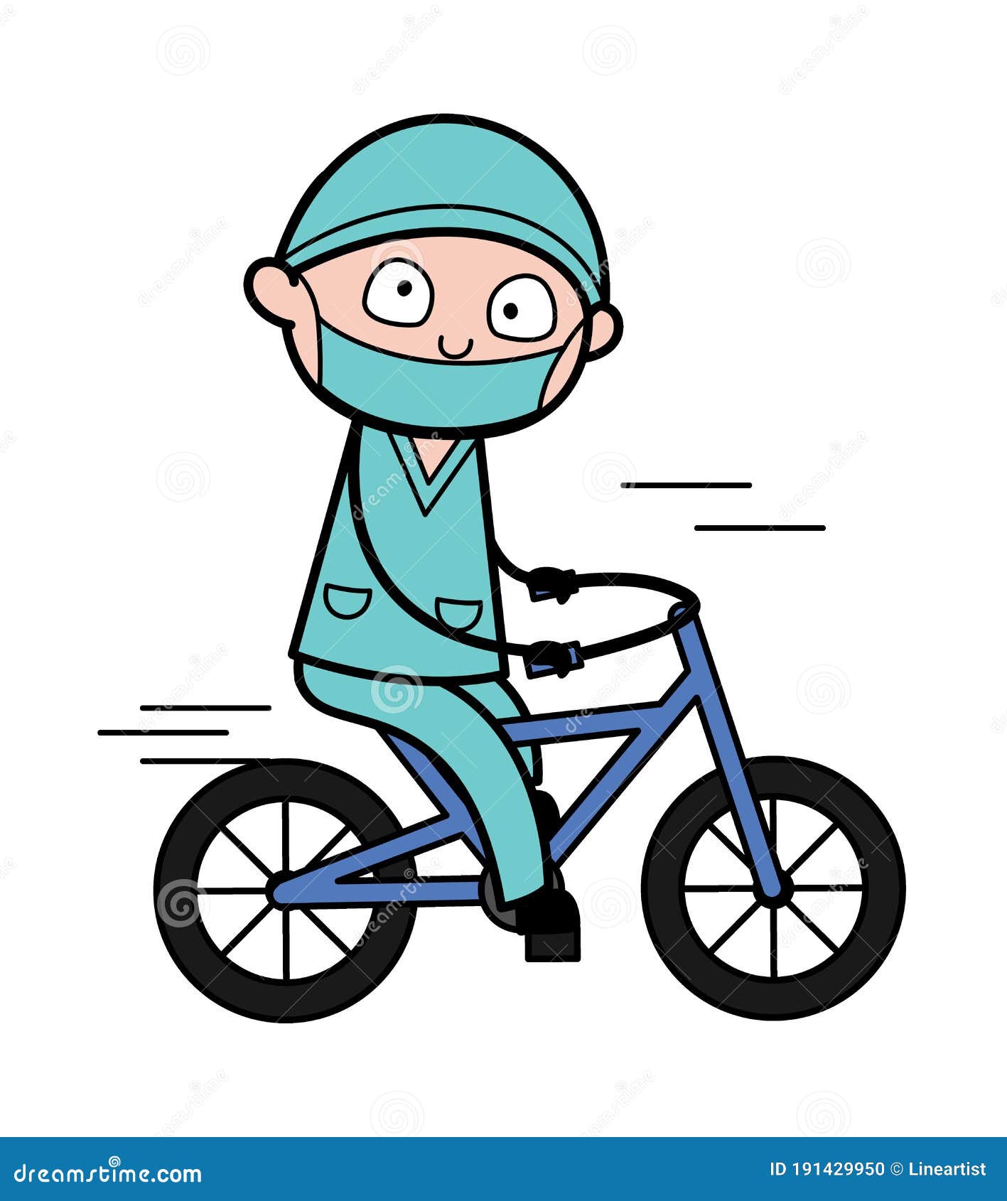 Cartoon Surgeon Riding Bicycle Stock Illustration - Illustration of ...