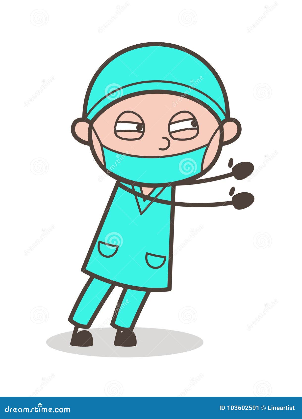 Cartoon Surgeon Showing Both Hands Vector Pose Royalty-Free Stock Photo ...