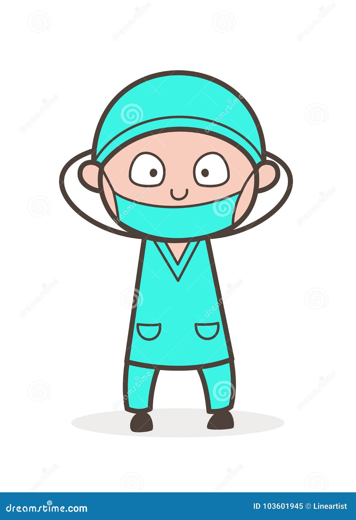 Cartoon Surgeon Wonder Face Vector Illustration Stock Illustration ...