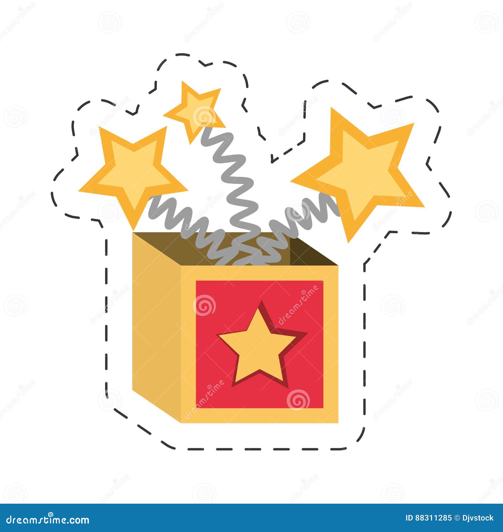 Cartoon Surprise Box April Fools Stock Illustration - Illustration of ...