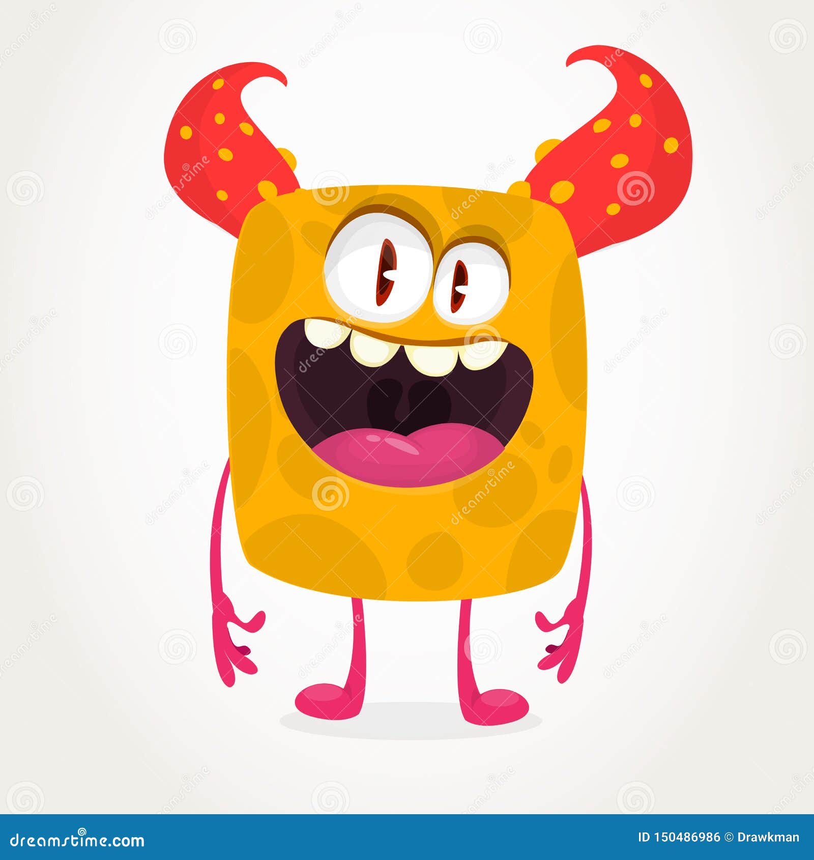 Cartoon Surprised and Curious Monster Design Stock Vector ...