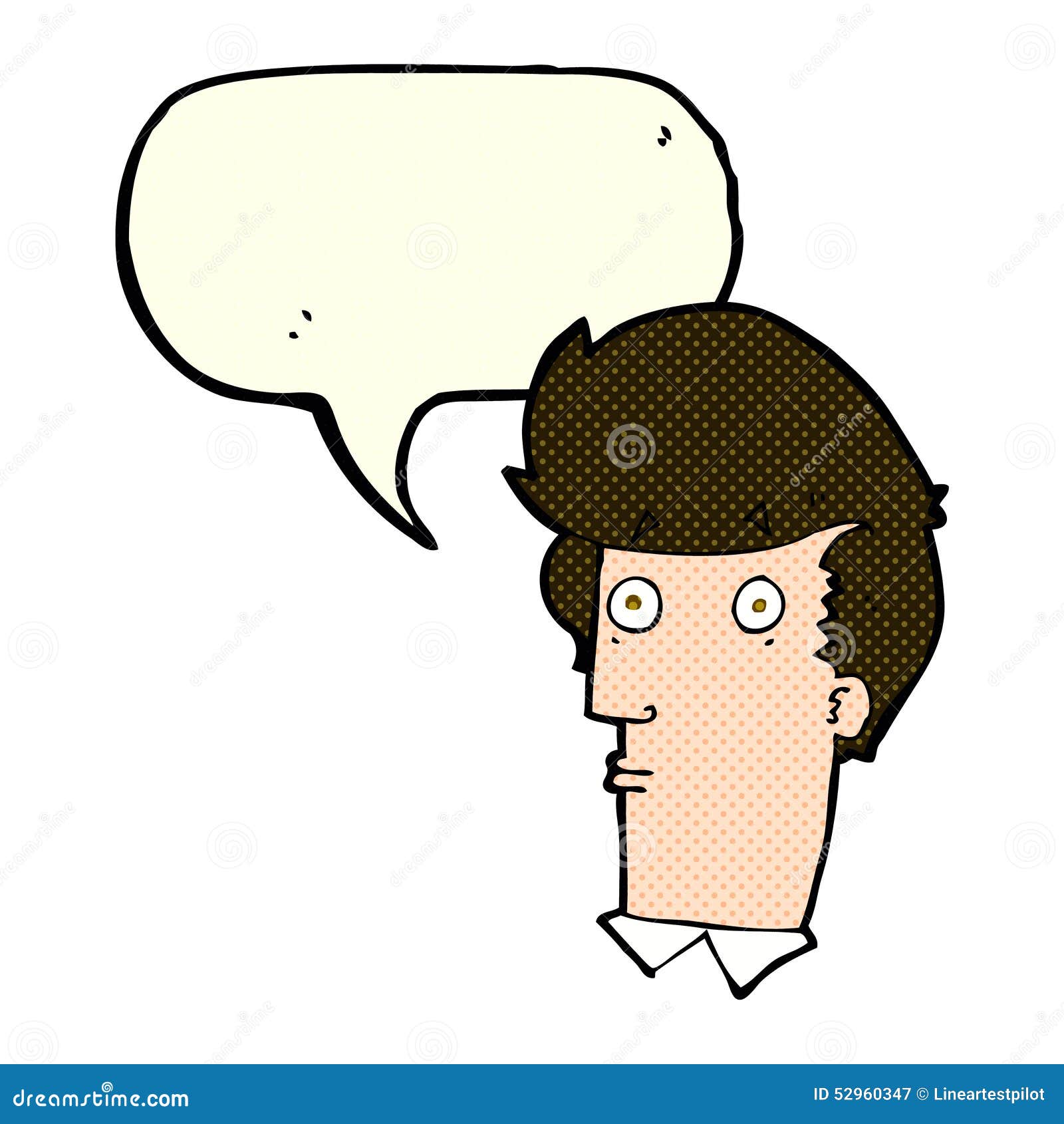 Cartoon Surprised Expression with Speech Bubble Stock Illustration ...