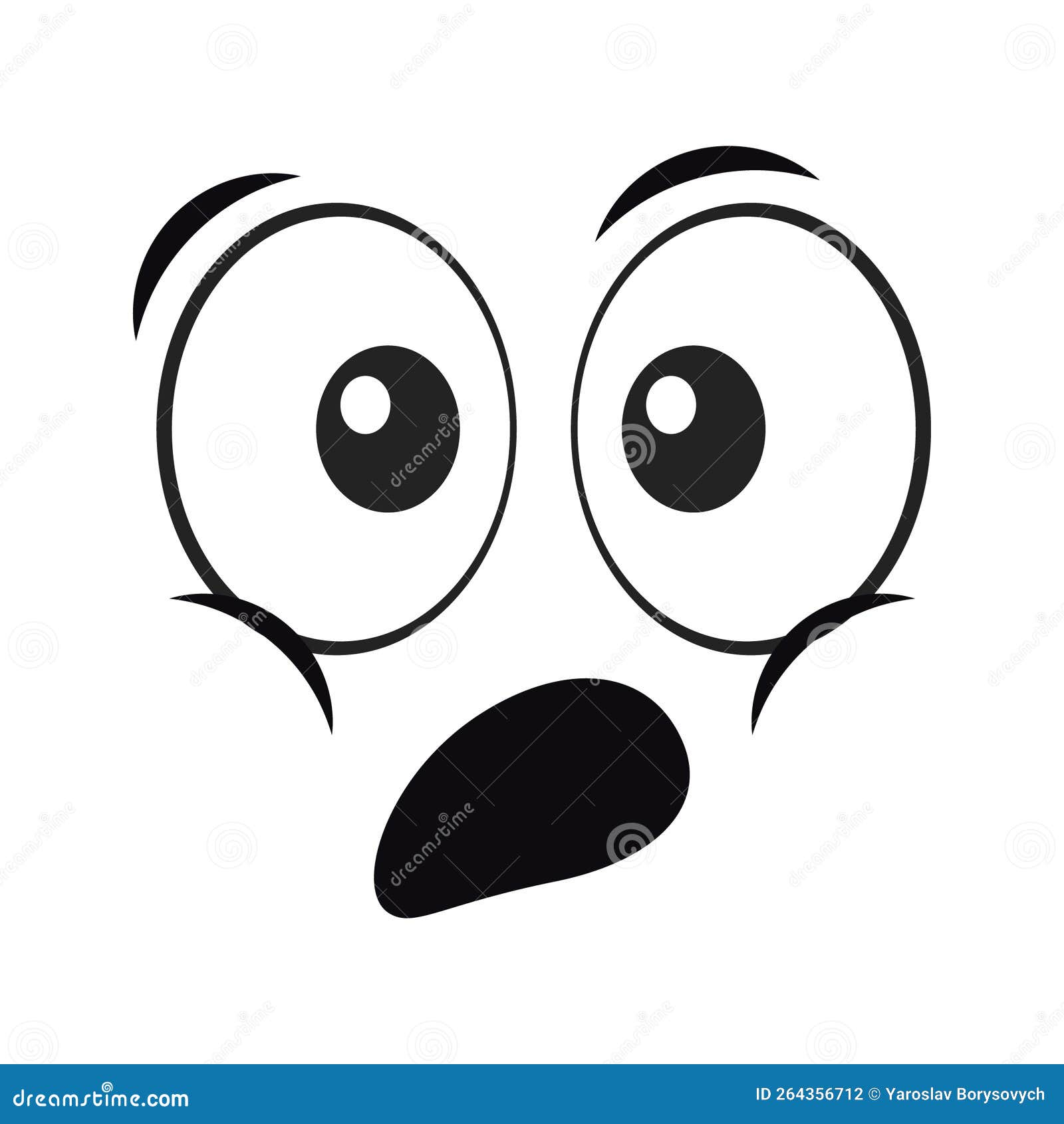 Cartoon Surprised Face. Surprised Expression Vector Illustration Stock ...