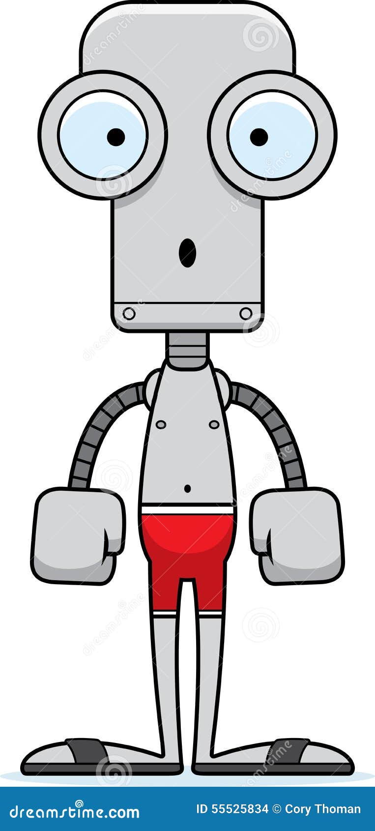 Cartoon Surprised Robot Swimsuit Stock Vector - Illustration of cartoon ...